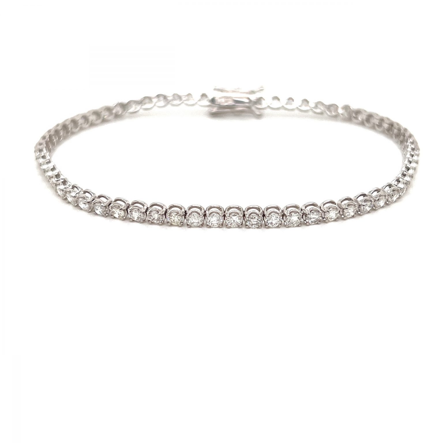 18K White Gold Diamond line bracelet 3.00ct - London Wedding Ring Company